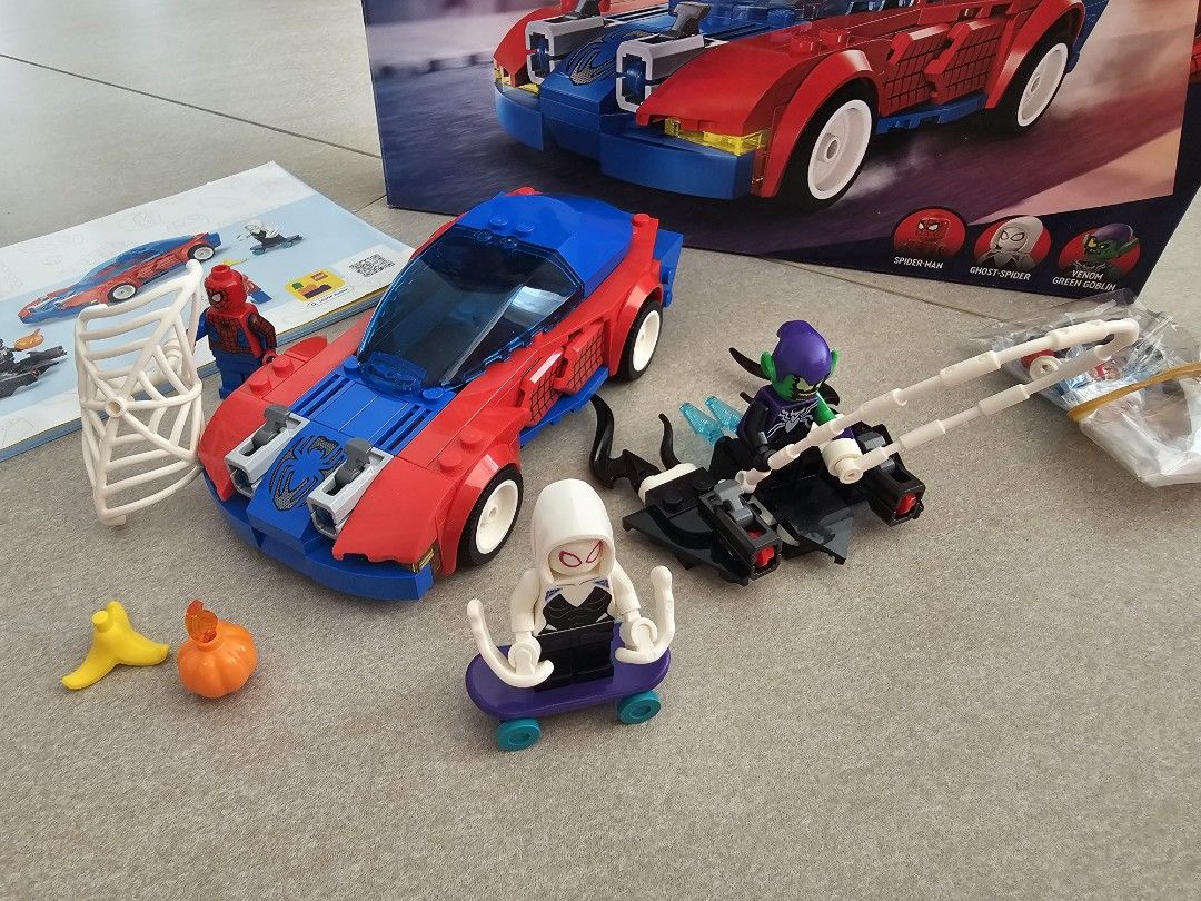 LEGO Marvel Spider man Race Car & Venom Green Goblin, Hobbies & Toys ...