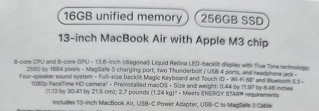MacBook Air 13-inch M3 Chip (FEB 25)+ warranty till 24 Feb 26 ...