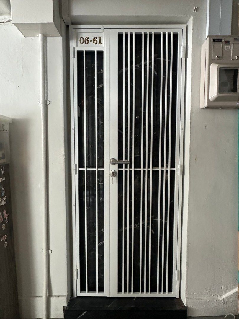 Main door + Metal gate + Digital locks, Furniture & Home Living ...