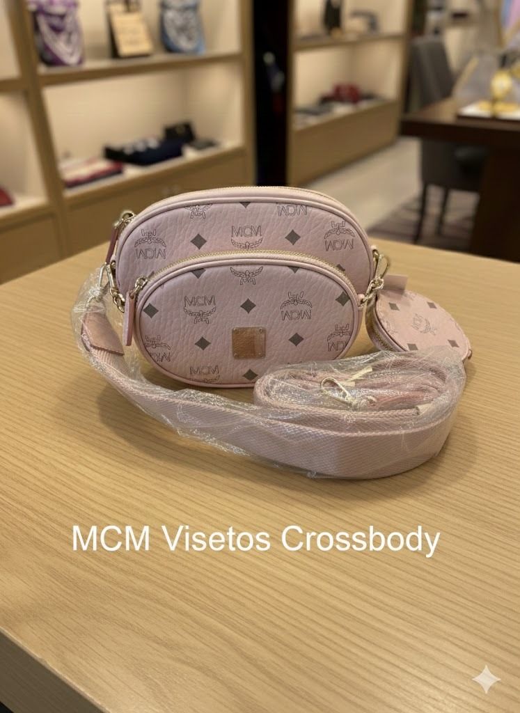 MCM Visetos Monogram (Pink), Luxury, Bags & Wallets on Carousell