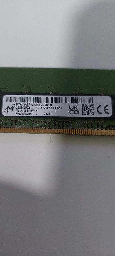 Micron 32GB DDR4 3200MHz PC4-3200AA ECC UDIMM, Computers & Tech, Parts ...