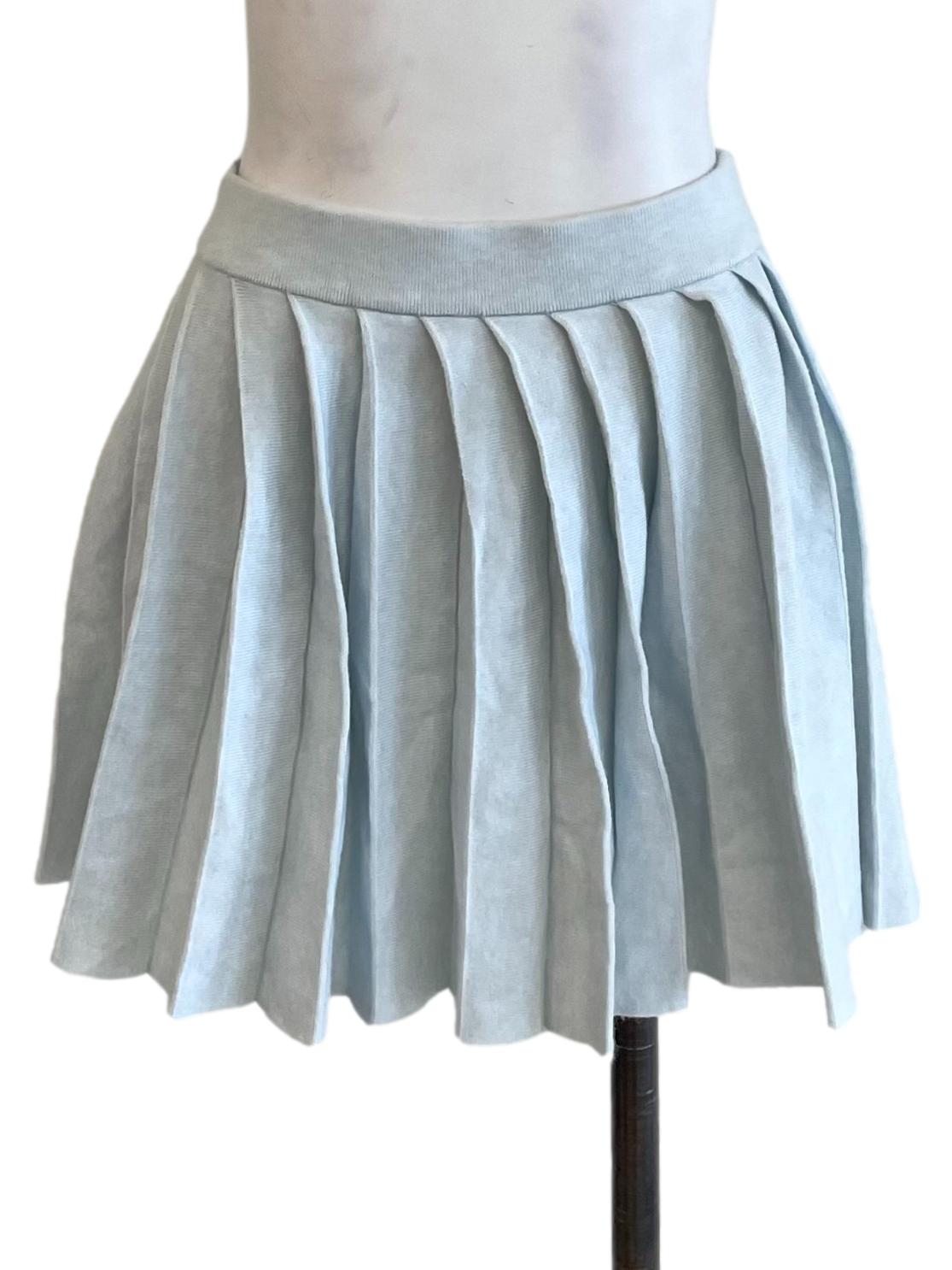 Mikayla Ice Blue Knit Pleated Skirt, Women's Fashion, Bottoms, Skirts ...