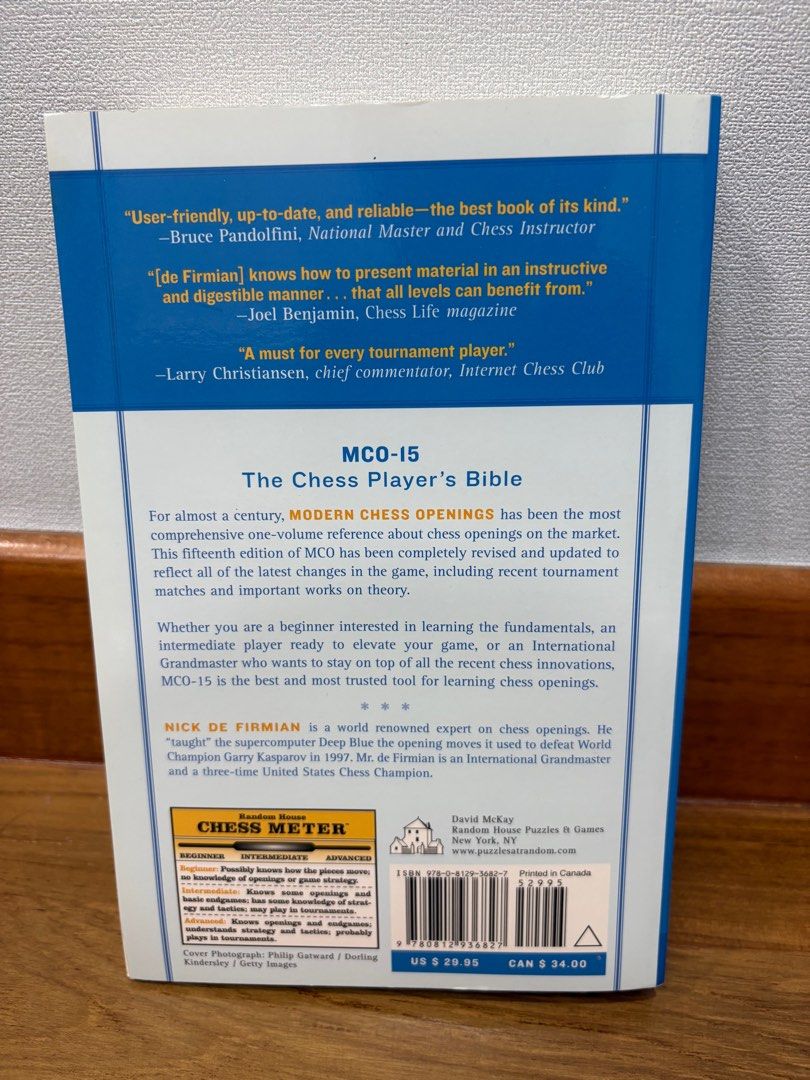 Modern Chess Openings 15th Edition by Nick de Fermian, Hobbies & Toys ...