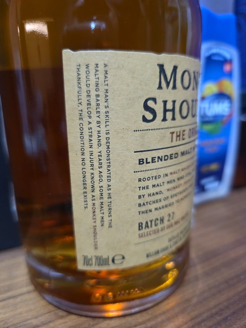 Monkey Shoulder Blended Malt Scotch Whisky, Food & Drinks, Alcoholic ...