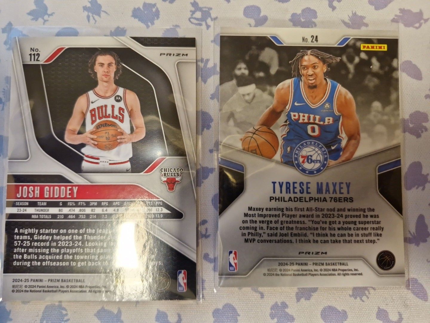 NBA Prizm panini - Josh Giddey & Tyrese Maxey, Hobbies & Toys ...