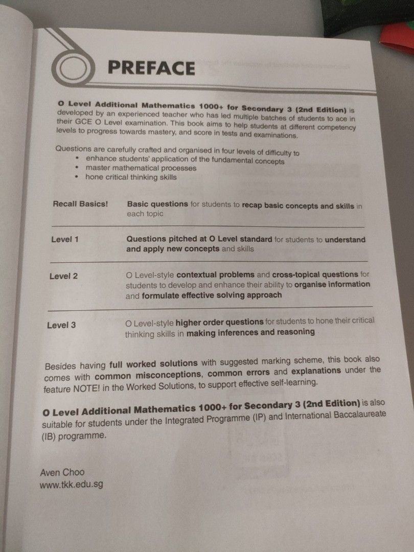 O Level Additional Mathematics 1000+ Secondary 3, Hobbies & Toys, Books ...