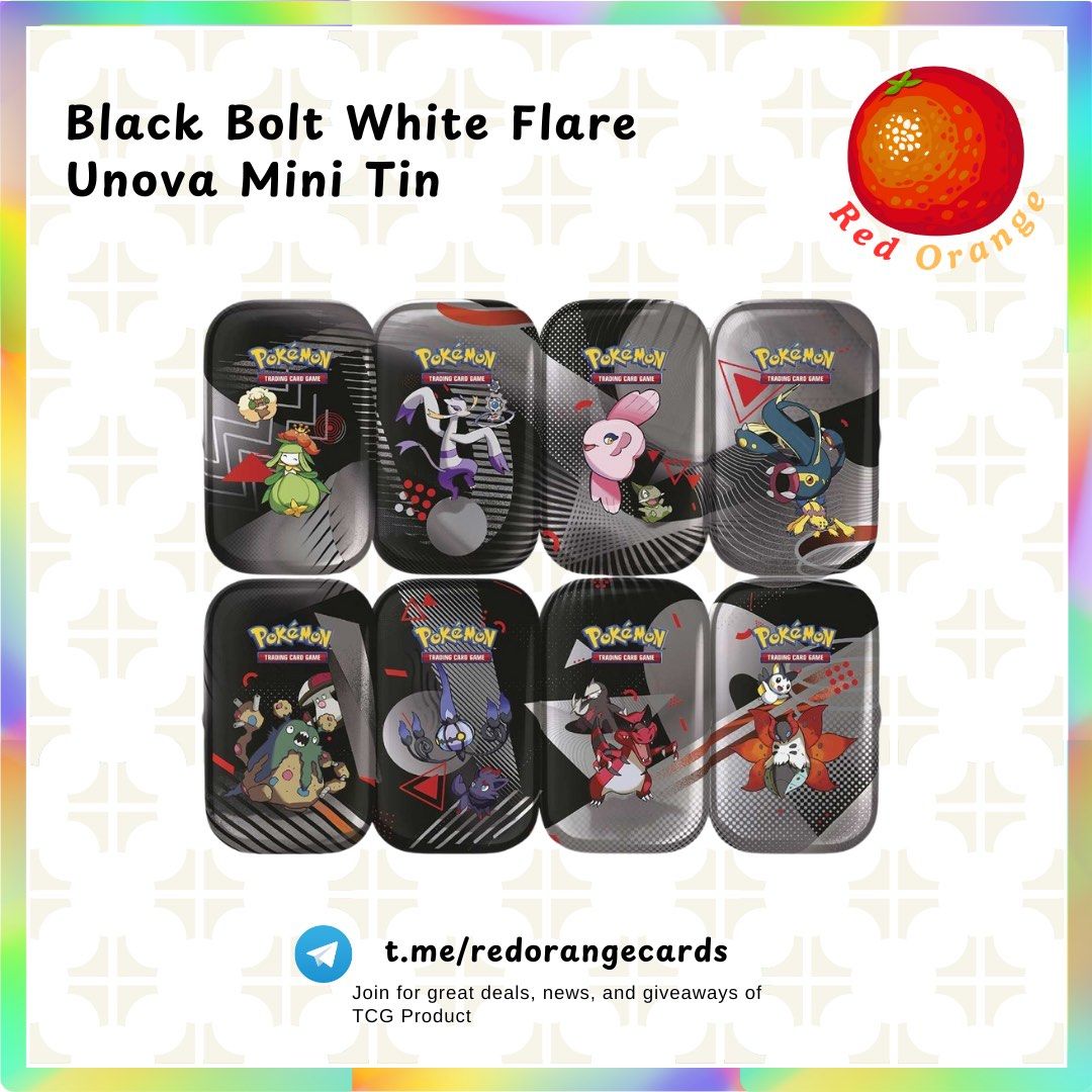 Pokemon Unova Mini Tin Black Bolt and White Flare, Hobbies & Toys, Toys ...