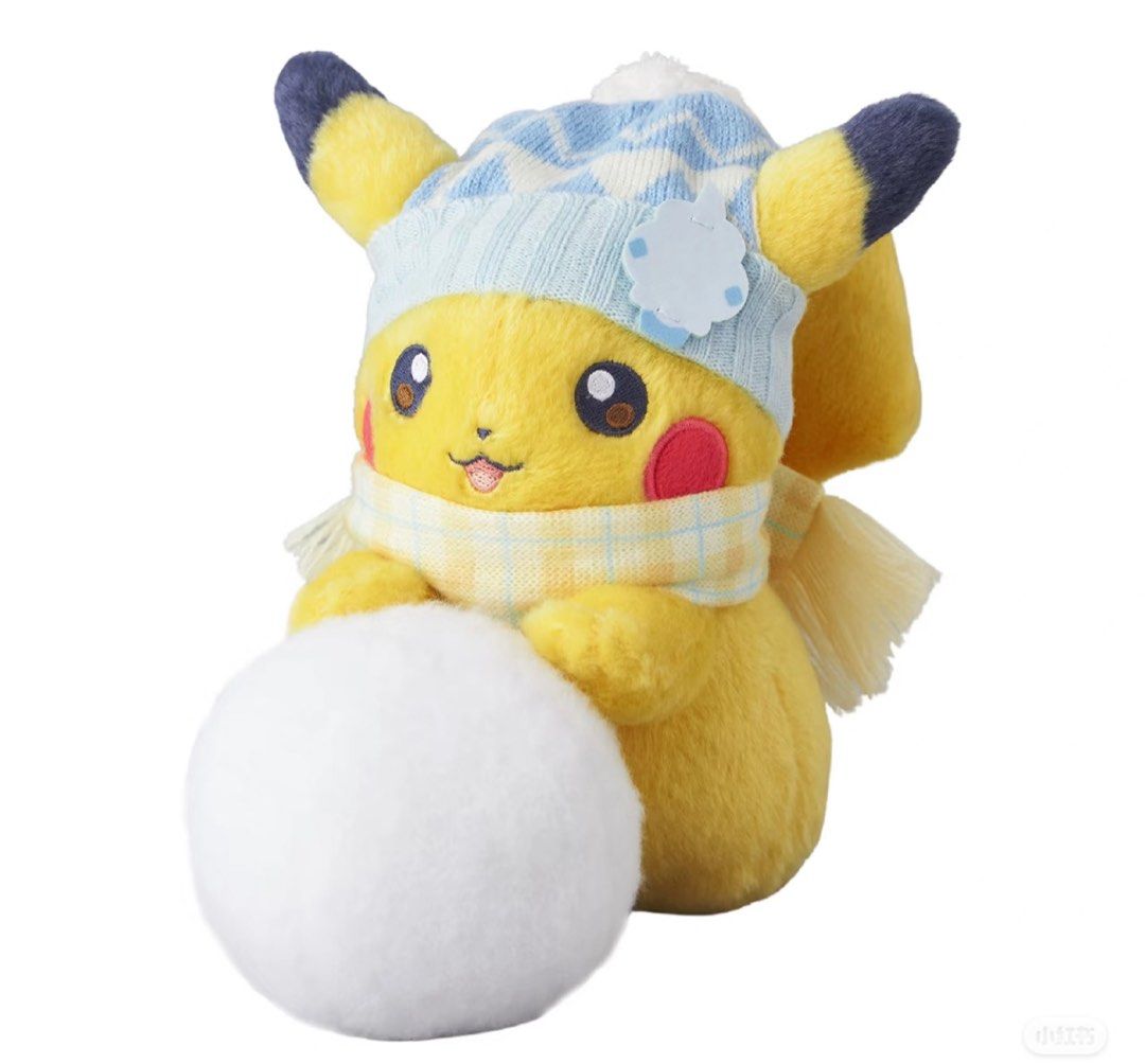 Pokémon Center Original Plush Pikachu Snow Fun, Snowman Pikachu ...