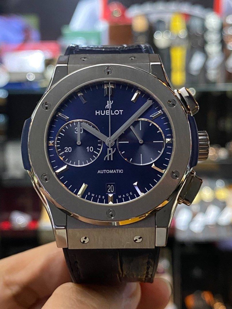 Pre-Owned 2017 Hublot Classic Fusion Chronograph Blue Dial 45mm ...