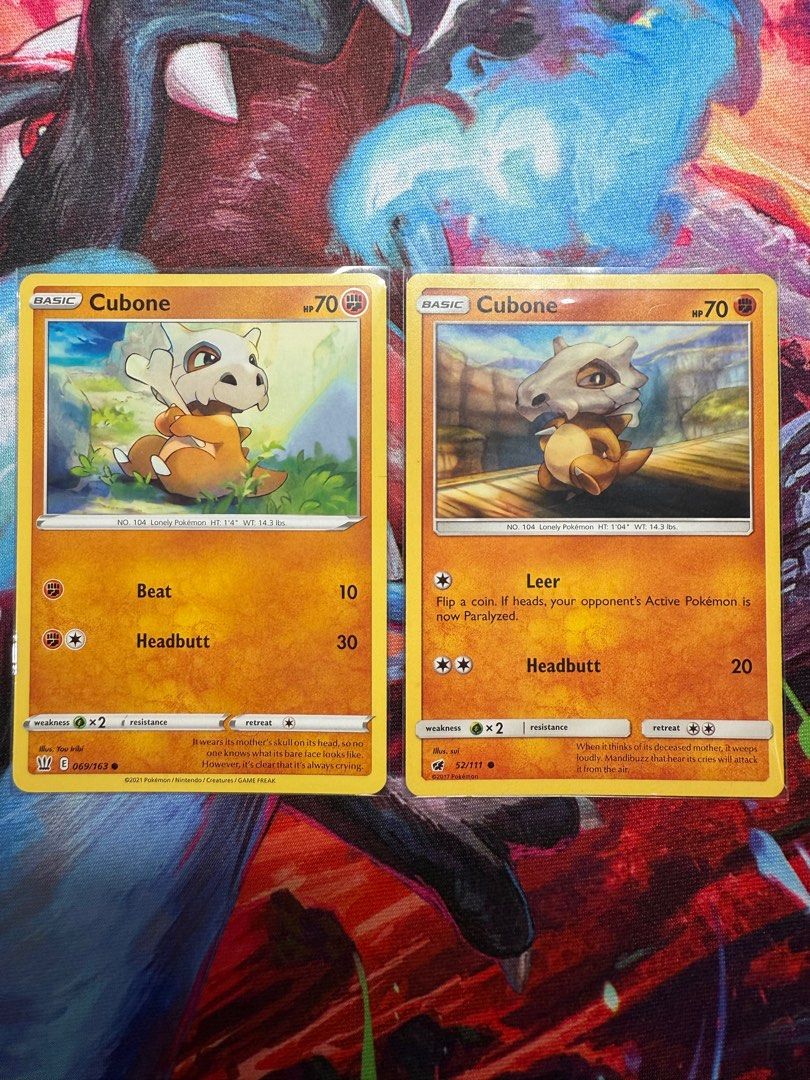 (Reserved) Cubone Pokemon Cards - 2 Cards, Hobbies & Toys, Toys & Games ...