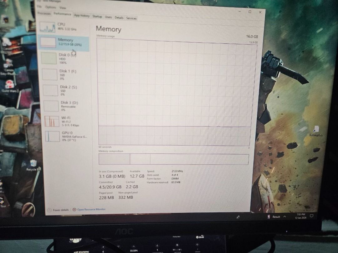Rip Jaw G Skill 4GB RAM DDR4 2133 MHZ, Computers & Tech, Desktops on ...
