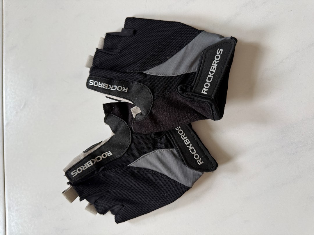 Rockbros Cycling Gloves - Black and Grey, Sports Equipment, Bicycles ...
