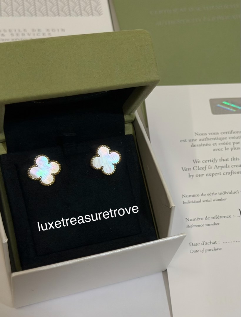 Save $1k Brand New Full Set Mother of Pearl Earrings Van Cleef & Arpels ...
