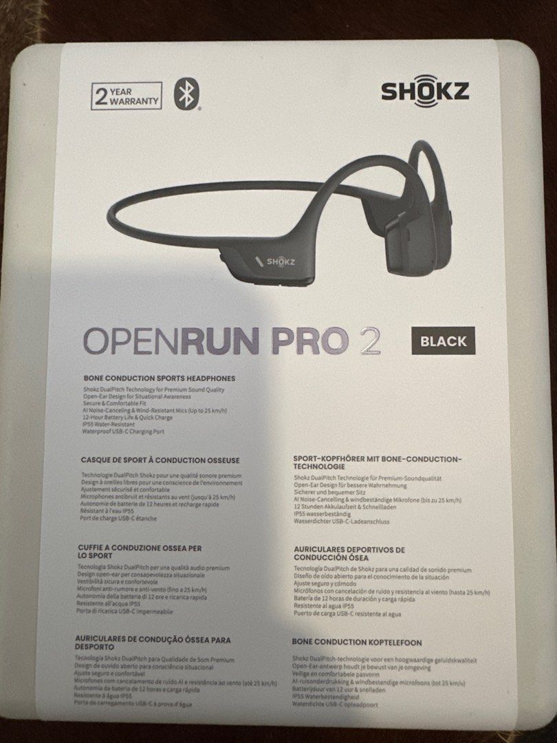 Shokz OpenRun Pro 2 Bone Conduction Headphones - Black, Audio, Headphones & Headsets on Carousell