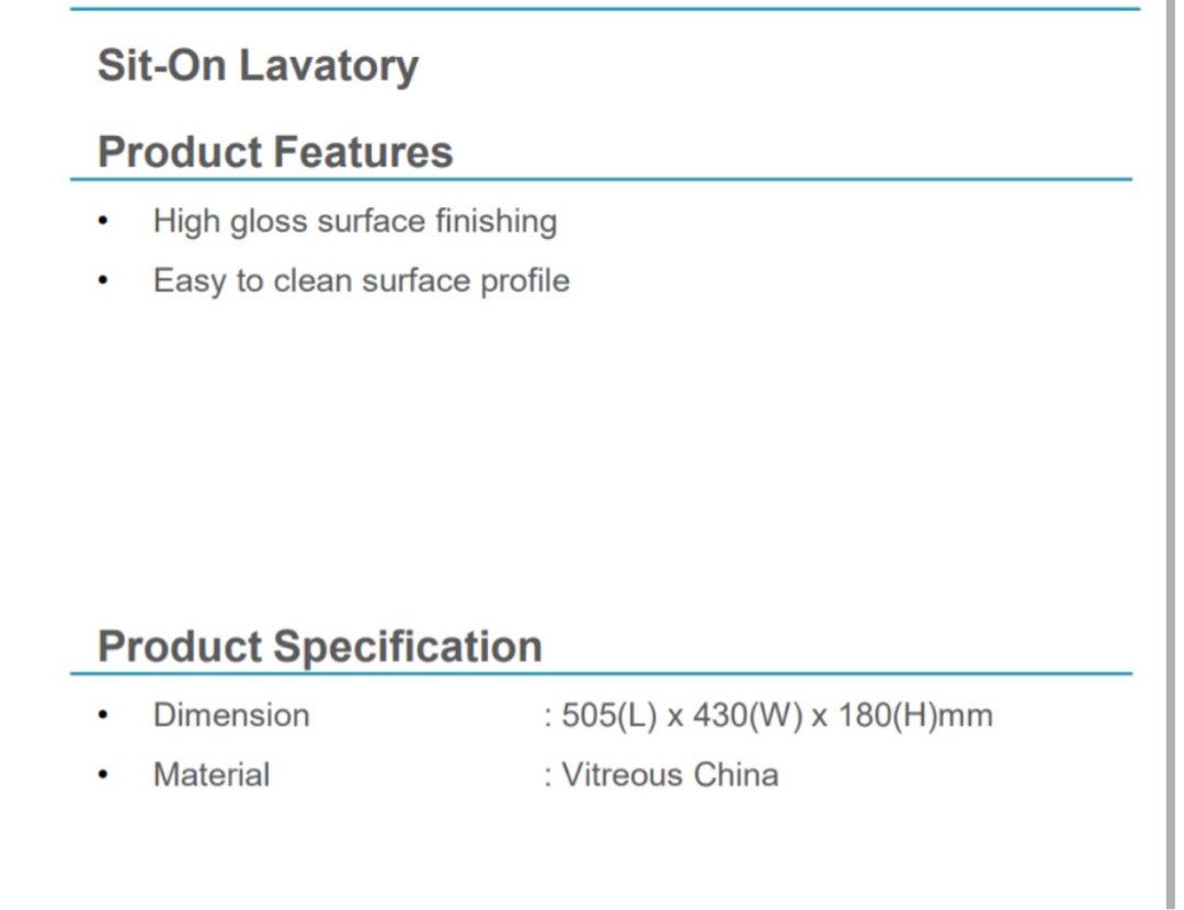 Rigel R-LS5011 Counter top basin - Anti-Bacterial, Furniture & Home ...