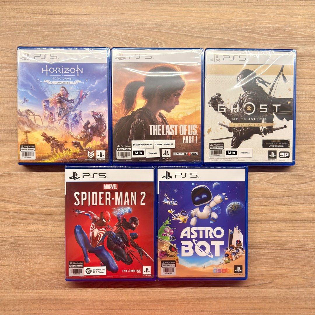 Sony PS5 Games - Horizon Zero Dawn, The Last of Us Part 1, Ghost of ...