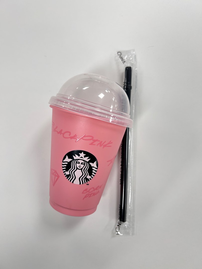Starbucks x BLACKPINK Pink Tumbler with Straw, Furniture & Home Living ...