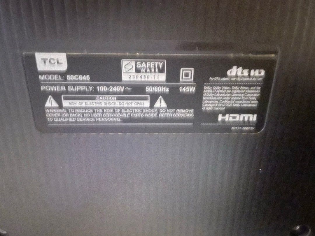 TCL 50C645 50-inch Smart TV, TV & Home Appliances, TV & Entertainment ...
