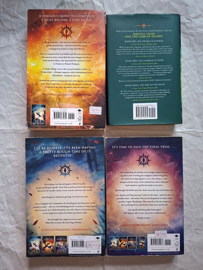 The Trials of Apollo Series by Rick Riordan (The Dark Prophecy / The ...