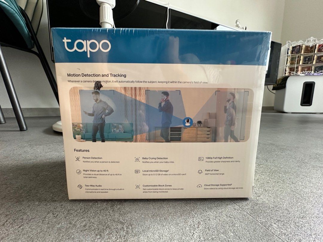 TP-Link Tapo C200C Pan/Tilt Home Security Camera, Furniture & Home ...