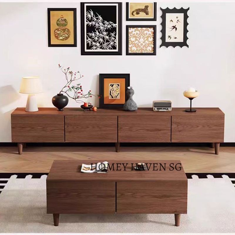 TV Console💥💥Black TV Cabinet/Wire Hole Design TV Stand/TV Table ...