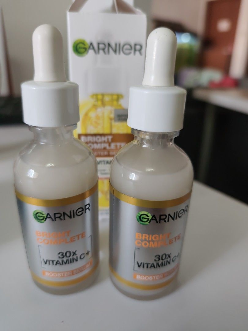 Two 50 ml bottles of Garnier Bright Complete 30x Vitamin C Booster ...