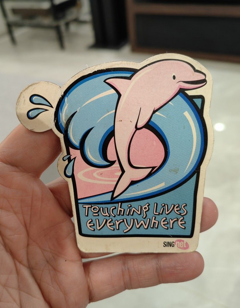 Very rare late 90s Vintage Singtel SingNet Dolphin magnet, Hobbies ...