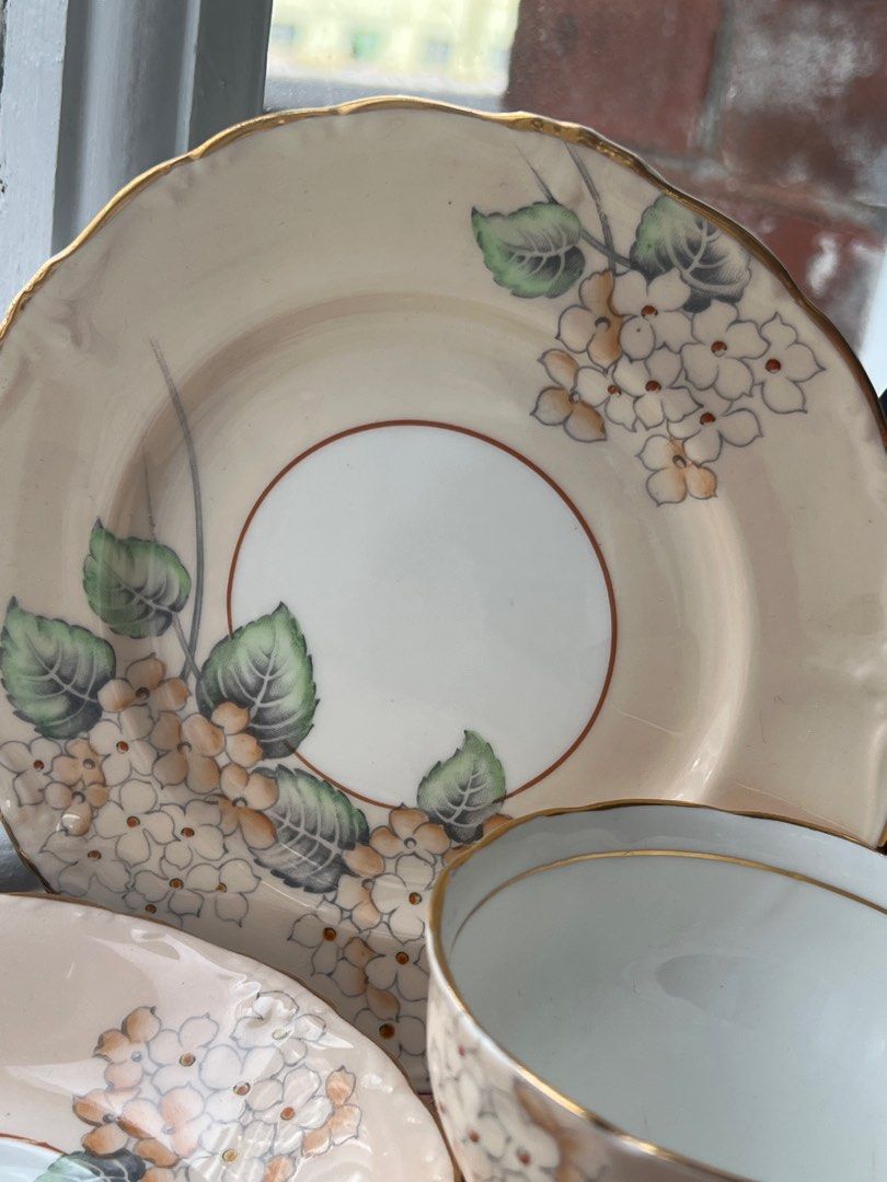 Vintage Paragon Fine China Tea Set - Hortensia Pattern, Furniture ...