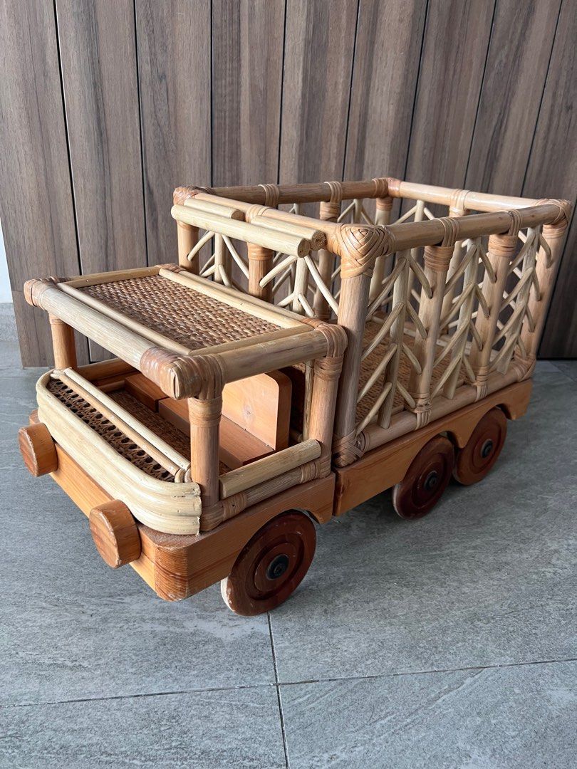 Vintage Rattan Truck Toy, Hobbies & Toys, Toys & Games on Carousell