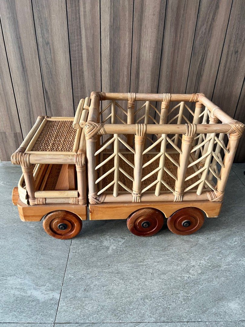 Vintage Rattan Truck Toy, Hobbies & Toys, Toys & Games on Carousell