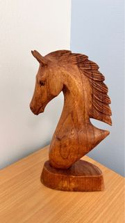 Hand-Carved Wooden Horse Sculpture, Furniture & Home Living, Home Decor ...