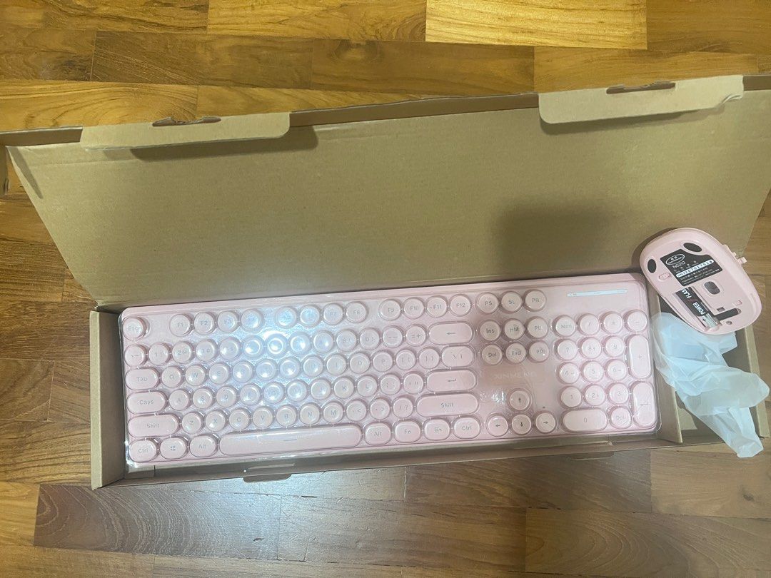 Xinmeng N520 Wireless Keyboard and Mouse Set - Pink, Computers & Tech ...