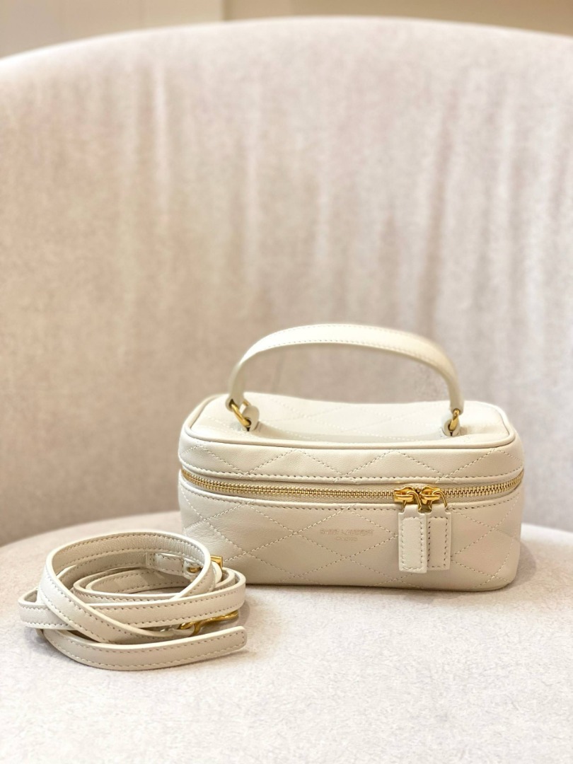 YSL SAINT LAURENT GABY VANITY MINI IN OFF WHITE LAMBSKIN QUILTED ...