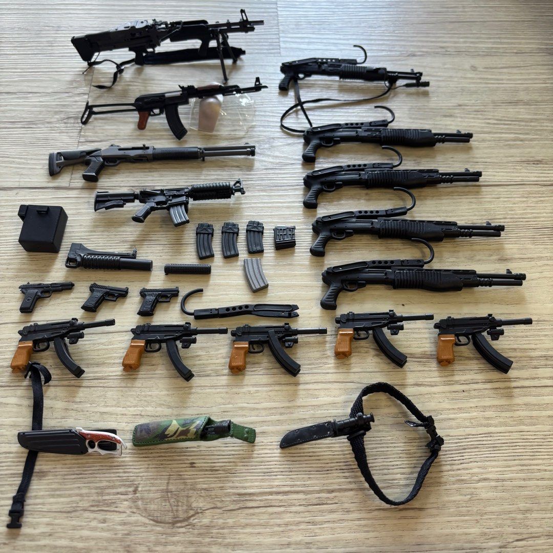 1/6 Scale 12 Inch Action Figure Assorted Rifle Gun Pistol Magazine Shot ...