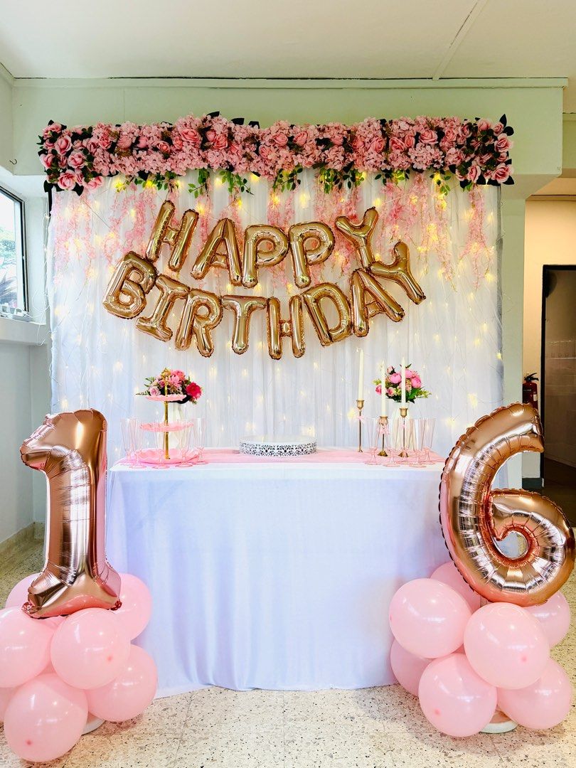 16th Birthday Party Decoration Set up, Hobbies & Toys, Occasions ...