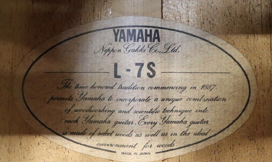 1978 Yamaha L-7s acoustic guitar lawsuit era, Made in JAPAN , Hobbies ...