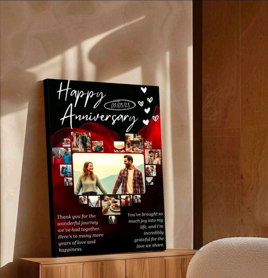 1pc Custom Valentine's Day Photo Poster, Personalized Couple ...