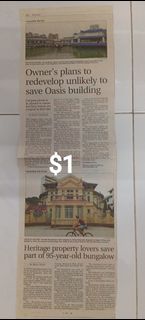 2008 The Straits Times Articles On Landmarks At Risk, Hobbies & Toys ...