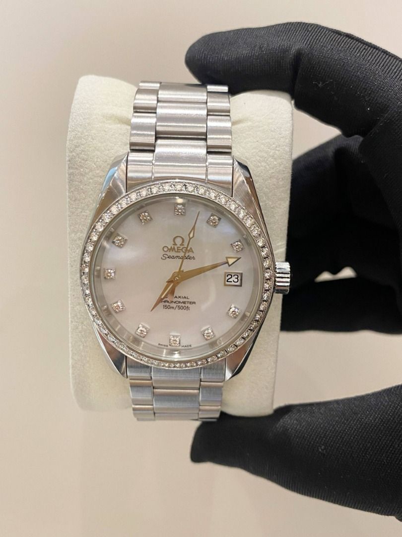 2022 OMEGA SEAMASTER DIAMOND WHITE MOTHER OF PEARL REF 2509.75 36MM ...