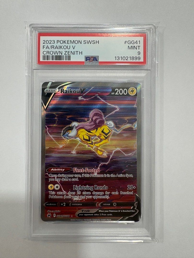 2023 Pokemon SWSH Crown Zenith Raikou V PSA 9, Hobbies & Toys, Toys ...
