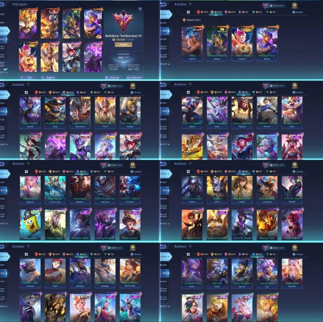 🔥2 Legend🔥 4 Collabs 🔥 ALOT EPICS🔥Mobile Legends Account ML Account ...