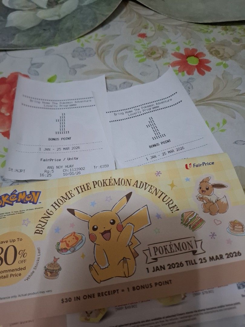 2 NTUC Bonus Points, Tickets & Vouchers, Vouchers on Carousell