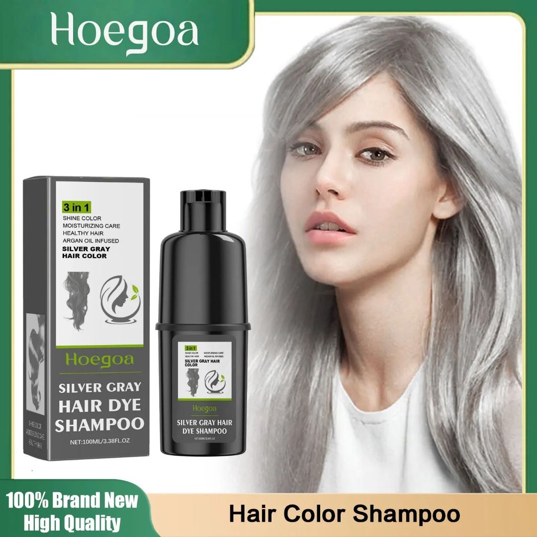 3 In 1 Hair Coloring Shampoo Natural Nourish Black Purple Hair Dye For ...