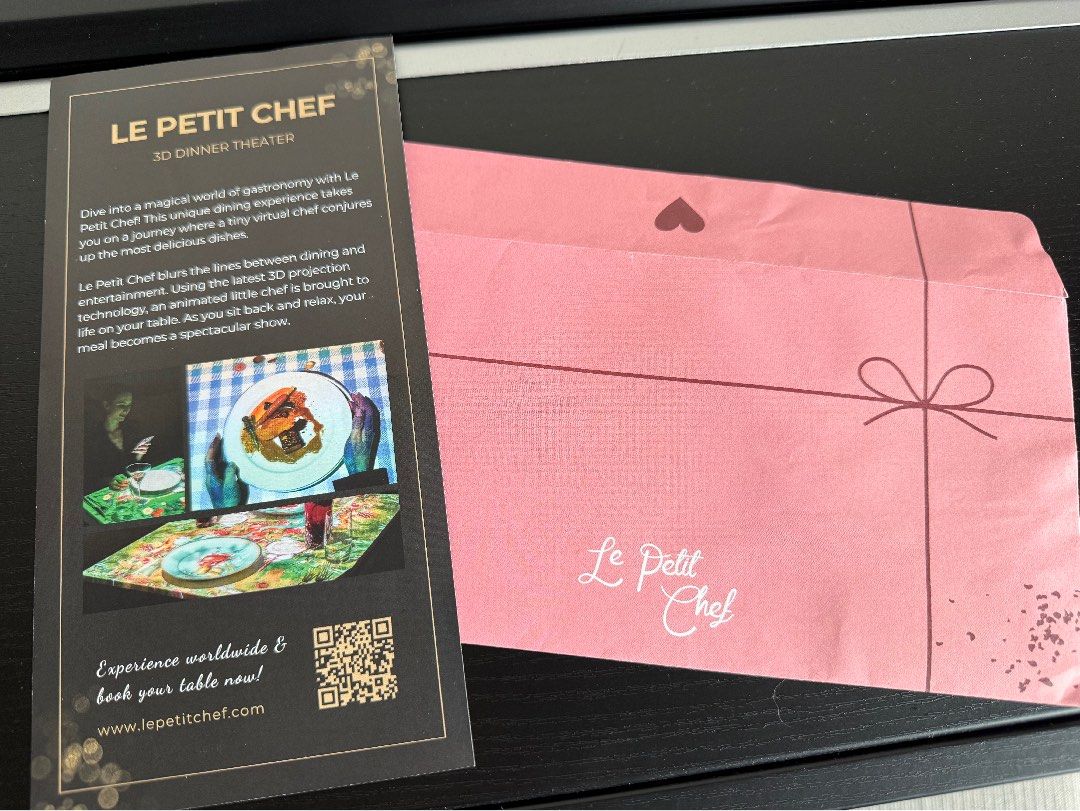 3D 小廚師 $3000 禮券 Le Petit Chef 3D Dinner Theater Voucher, 門票＆禮券, 現金券、兌換券 ...
