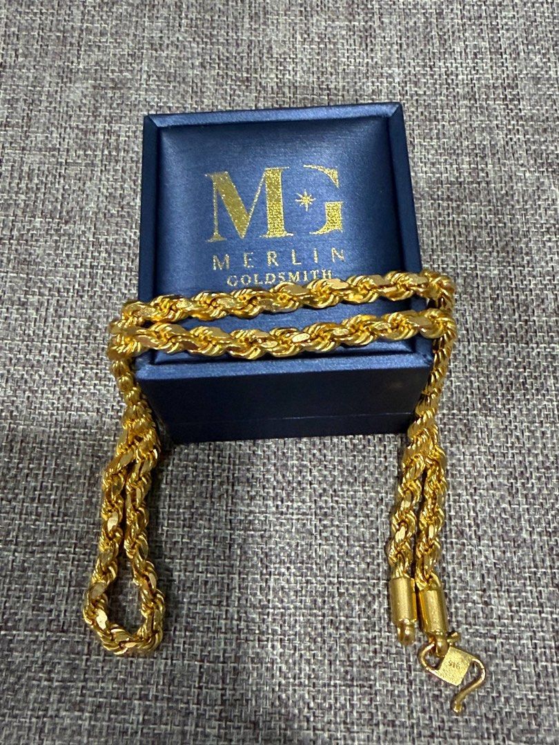 916 gold chain cheap, Men's Fashion, Watches & Accessories, Jewelry on ...