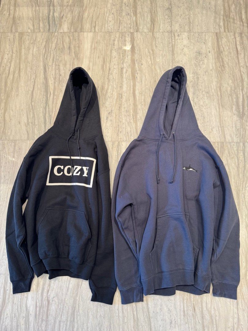 🖤 COZY & OnlyMy 🐋 Hoodie | Black | Navy Blue, Men's Fashion, Tops ...