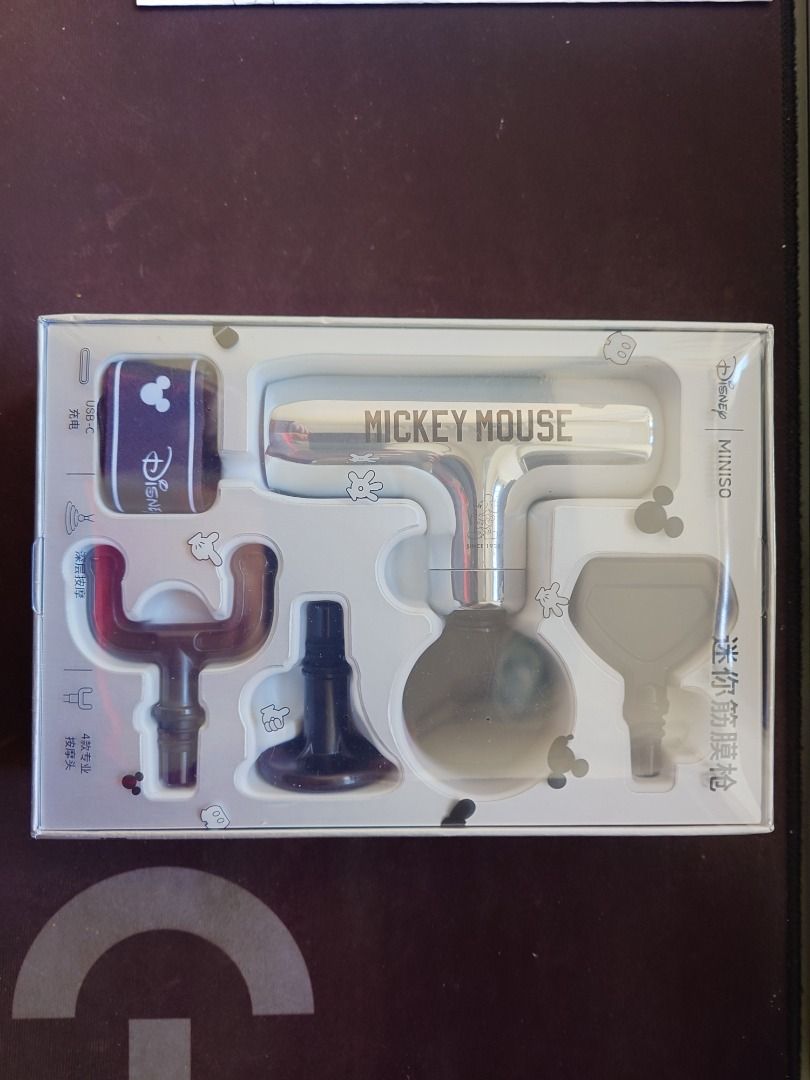 迪士尼迷你筋膜槍 Disney MINISO Mickey Mouse Massage Gun, 健康及營養食用品, 按摩紓緩用品 ...