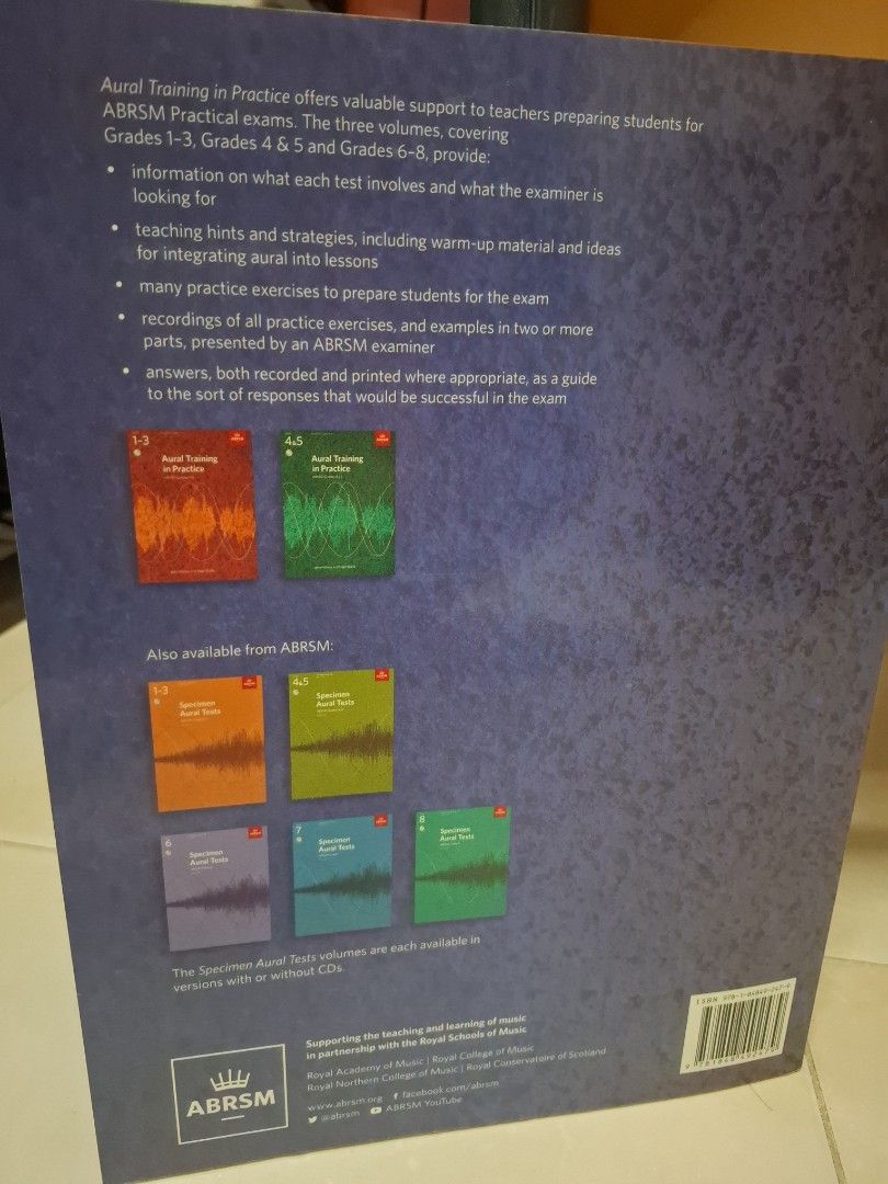 ABRSM Aural Training in Practice Grades 6-8, Hobbies & Toys, Music ...