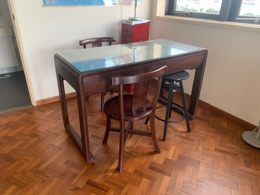 Antique Study Table, Furniture & Home Living, Furniture, Tables & Sets on Carousell