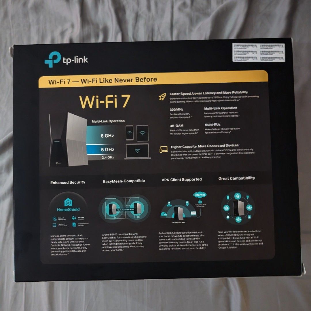 TP-Link Archer BE805 BE19000 Tri-Band Wi-Fi 7 Router, Computers & Tech ...